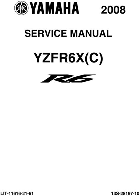 Yamaha YZF R6 2008 X C Service Manual ENG Tradebit