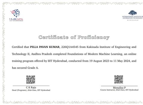 Pavan Pilla On Linkedin Machinelearning Fmml Achievementunlocked