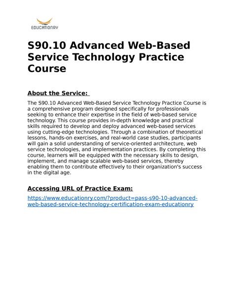 S Advanced Web Based Service Technology Practice Course This