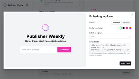 Embeddable Signup Forms