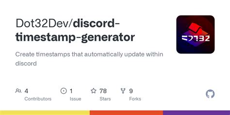 Github Dot32dev Discord Timestamp Generator Create Timestamps That Automatically Update