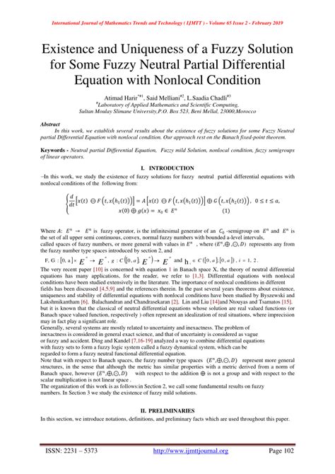 Pdf Existence And Uniqueness Of A Fuzzy Solution For Some Fuzzy