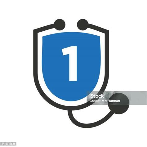 편지 1 건강 관리 로고 방패 청진기 기호가있는 편지 1 개념의 의사 및 의료 로고 유형 간호사에 대한 스톡 벡터 아트 및 기타 이미지 간호사 건강 진단 건강관리와