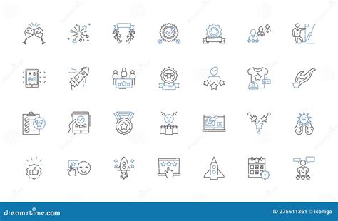 Resourceful Masters Line Icons Collection Innovative Adaptable Creative Resourceful Skilled