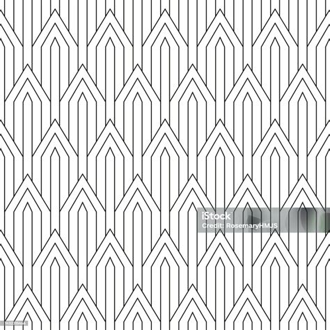 Angular Art Deco Scales Pattern Design With Thin Strokes Stock Angular Art Deco Scales Pattern Design With Thin Strokes Stock