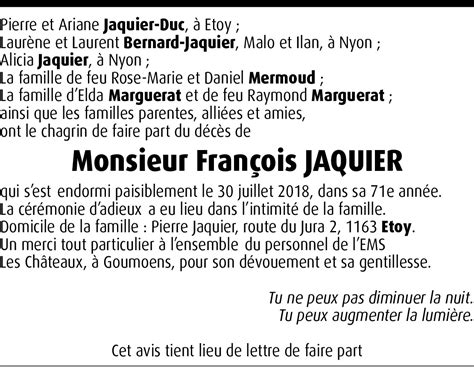 François Jaquier Hommages