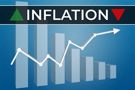 그래프 차트 열 기둥에서 파란색 금융 배경에 인플레이션 차트 추세 위아래로 플랫 3d 일러스트레이션 가격에 대한 스톡 벡터 아트 및 기타 이미지 Istock