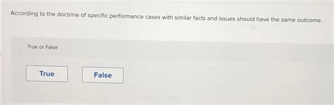 Solved According To The Doctrine Of Specific Performance
