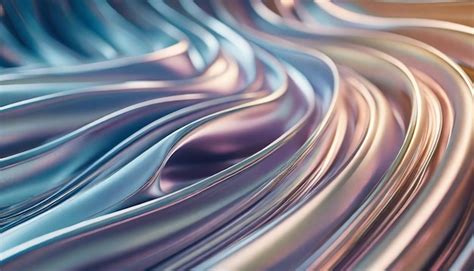 Premium Photo Abstract 3d Wavy Metallic Lines In Soft Pastel Hues Symbolizing Fluidity And