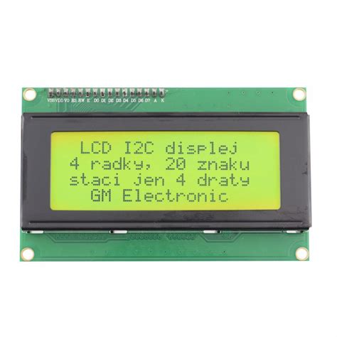 20x4 Lcd With I2c 2004 Display With Yellow Backlight And Iic I2c Interfa Indian Hobby Center