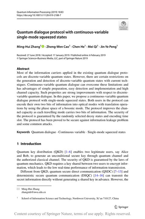Quantum Dialogue Protocol With Continuous Variable Single Mode Squeezed