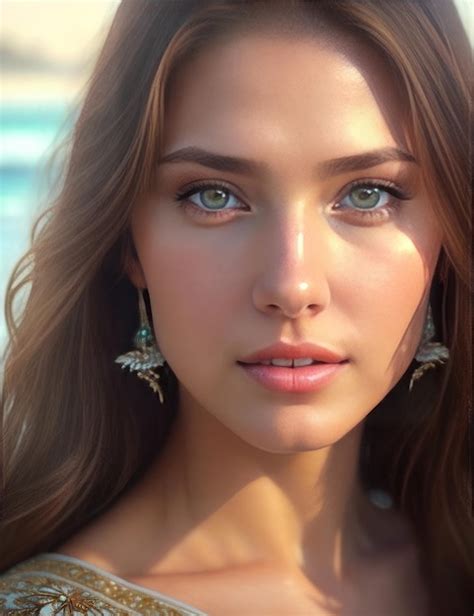 Premium Ai Image Exotic Beauty At The Beach A Cinematic Masterpiece