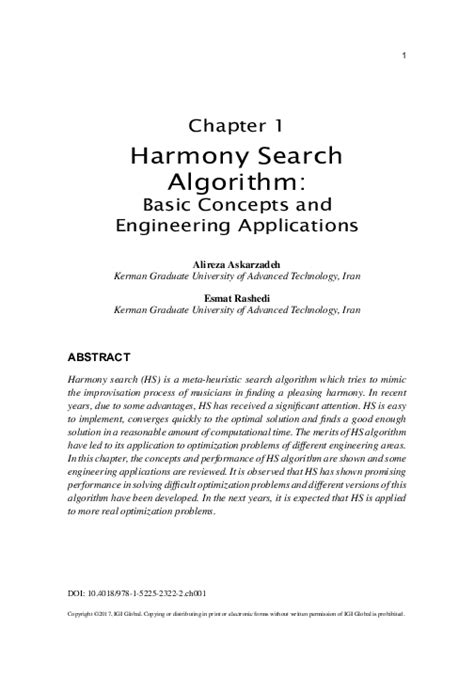 Pdf Harmony Search Algorithm