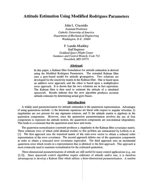 pdf attitude estimation using modified rodrigues parameters