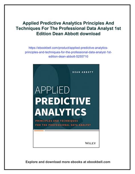 applied predictive analytics principles and techniques for the