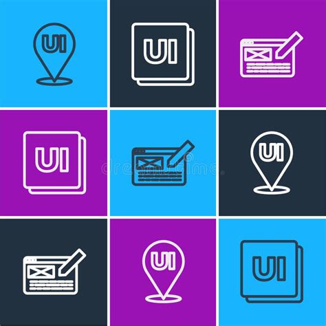 Set Line UI Or UX Design And Icon Vector Stock Vector Illustration Of Background Design