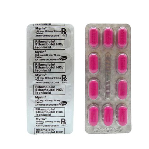 Myrin Rifampicin Ethambutol Hydrochloride Isoniazid 150mg 300mg 75mg Tablet 1s Price In