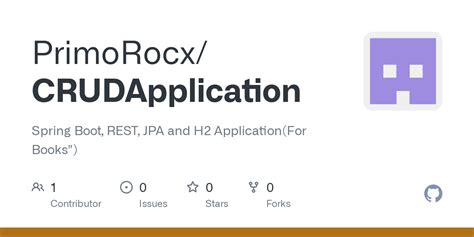 Github Primorocx Crudapplication Spring Boot Rest Jpa And H Application For Books
