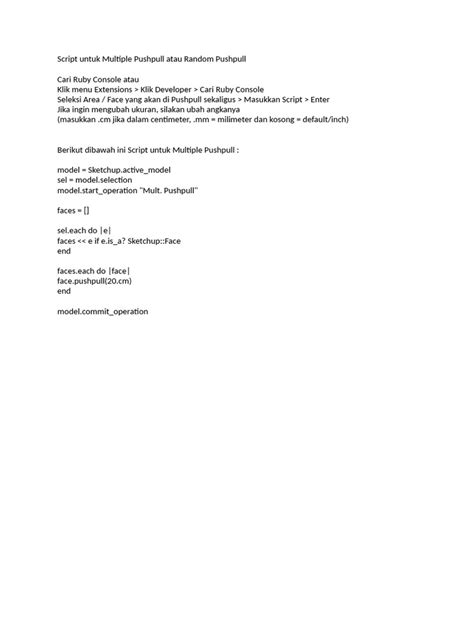 Sketchup Multiple Pushpull Pdf Computers Technology And Engineering