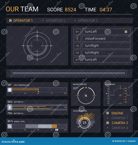 Vector HUD Elements For User Interface Stock Vector Illustration Of Position Measurement