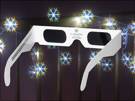 Diffraction Glasses Snowflake Pattern 10 Glasses Plain White Exterior Paper