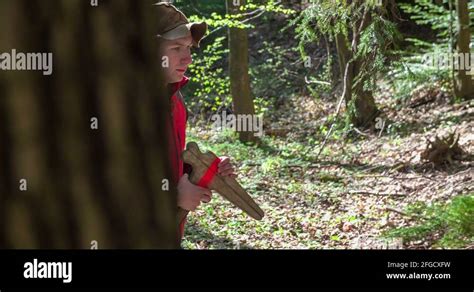 Measuring The Width Of A Tree Trunk Stock Video Footage Alamy