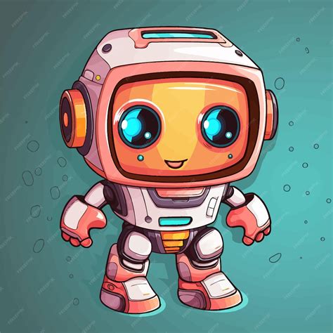 Premium Vector Cute Little Cube Shape Robot