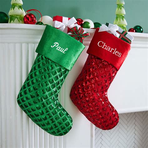 Holiday Sequins Christmas Stocking At