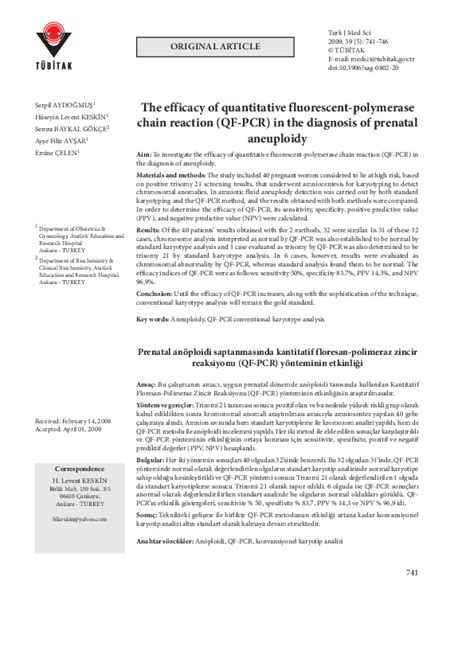 Pdf The Efficacy Of Quantitative Fluorescent Polymerase Chain