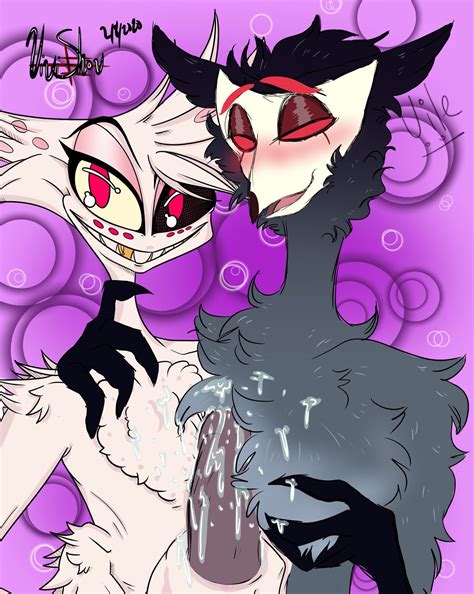 Rule 34 Angel Dust Hazbin Hotel Anthro Arachnid Arachnid Humanoid Avian Bird Boobjob Chest