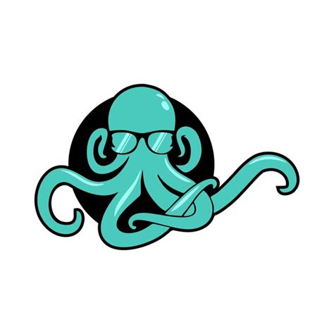 문어 로고 벡터 마스코트 Esport 프리미엄 벡터