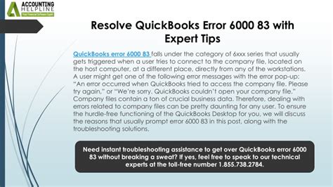 Ppt Easy Ways To Resolve Quickbooks Error 6000 83 Powerpoint Presentation Id14221888