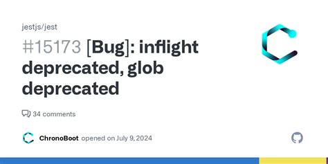 Bug Inflight Deprecated Glob Deprecated · Issue 15173 · Jestjsjest · Github
