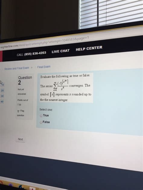 Solved Evaluate The Following As True Or False The Series