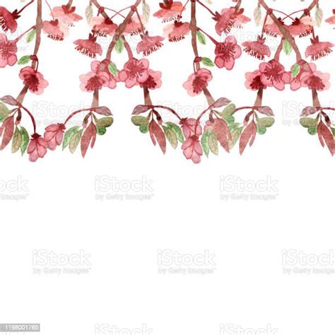 수채화 손 은 초대 및 인사말 카드에 대한 흰색 배경에 녹색 잎 꽃다발과 나뭇 가지에 분홍색 사과 꽃 꽃과 자연 꽃 로맨틱 한 배너 구성을 그린 0명에 대한 스톡 벡터 아트