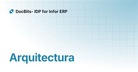 Arquitectura Docbits Idp For Infor Erp