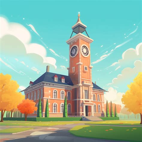 学校建筑插画图片 学校建筑插画素材 学校建筑插画模板 设图网