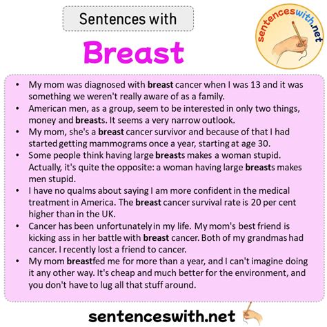 Sentences With Breast Sentences About Breast In English Sentenceswith Net