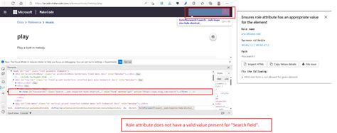 Programmatic Access Make Code Role Attribute Does Not Have A Valid