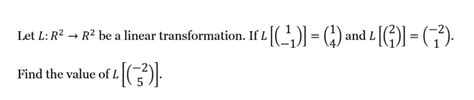 solved let l r2 → r2 be a linear transformation let l r