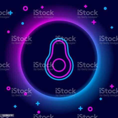 빛나는 네온 라인 아보카도 과일 아이콘 검은 배경에 고립 다채로운 개요 개념 벡터 0명에 대한 스톡 벡터 아트 및 기타 이미지 0명 건강한 식생활 과일 Istock