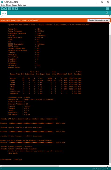 Réécrire Bootloader 32u4 Français Arduino Forum