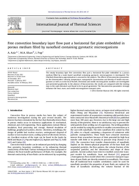 Pdf Free Convection Boundary Layer Flow Past A Horizontal Flat Plate