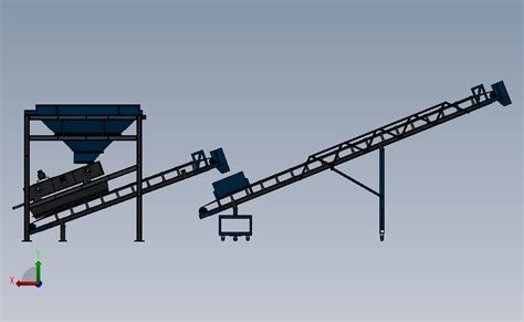 混凝土搅拌站砖厂用砂筛机带式输送机sw20可编辑solidworks 2020模型图纸下载 懒石网