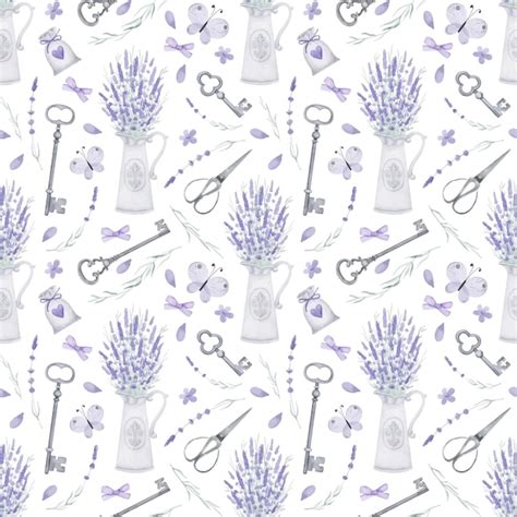 Buqu De Lavanda Vintage Sem Costura Padr O De Elementos De Provence