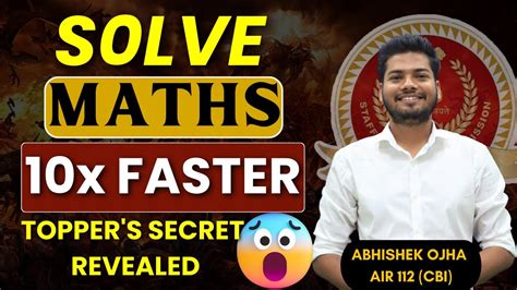 How To Solve Maths 10 Times Faster 🔥🔥🔥ii Abhishek Ojha Sir Ii Ssc Cgl