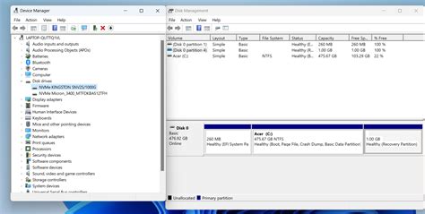 New Ssd Does Not Show In Disk Management On AN D Acer Community
