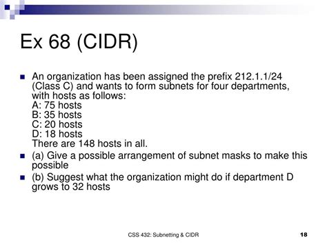 PPT CSS Subnetting And CIDR Textbook Ch PowerPoint Presentation ID