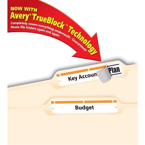 Avery TrueBlock File Folder Labels Permanent Adhesive Rectangle