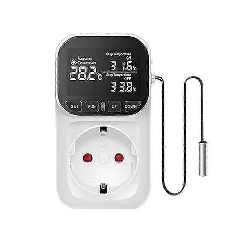 Digital Temperature Controller Reptile Thermostat Timer Switch Plug With Sensor For Home